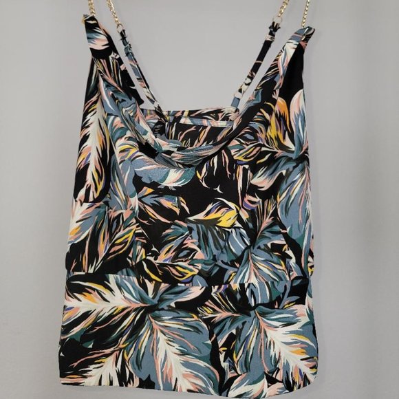 G by Guess | Tops | Colorful Top With Gold Chain Shoulder Straps | Poshmark